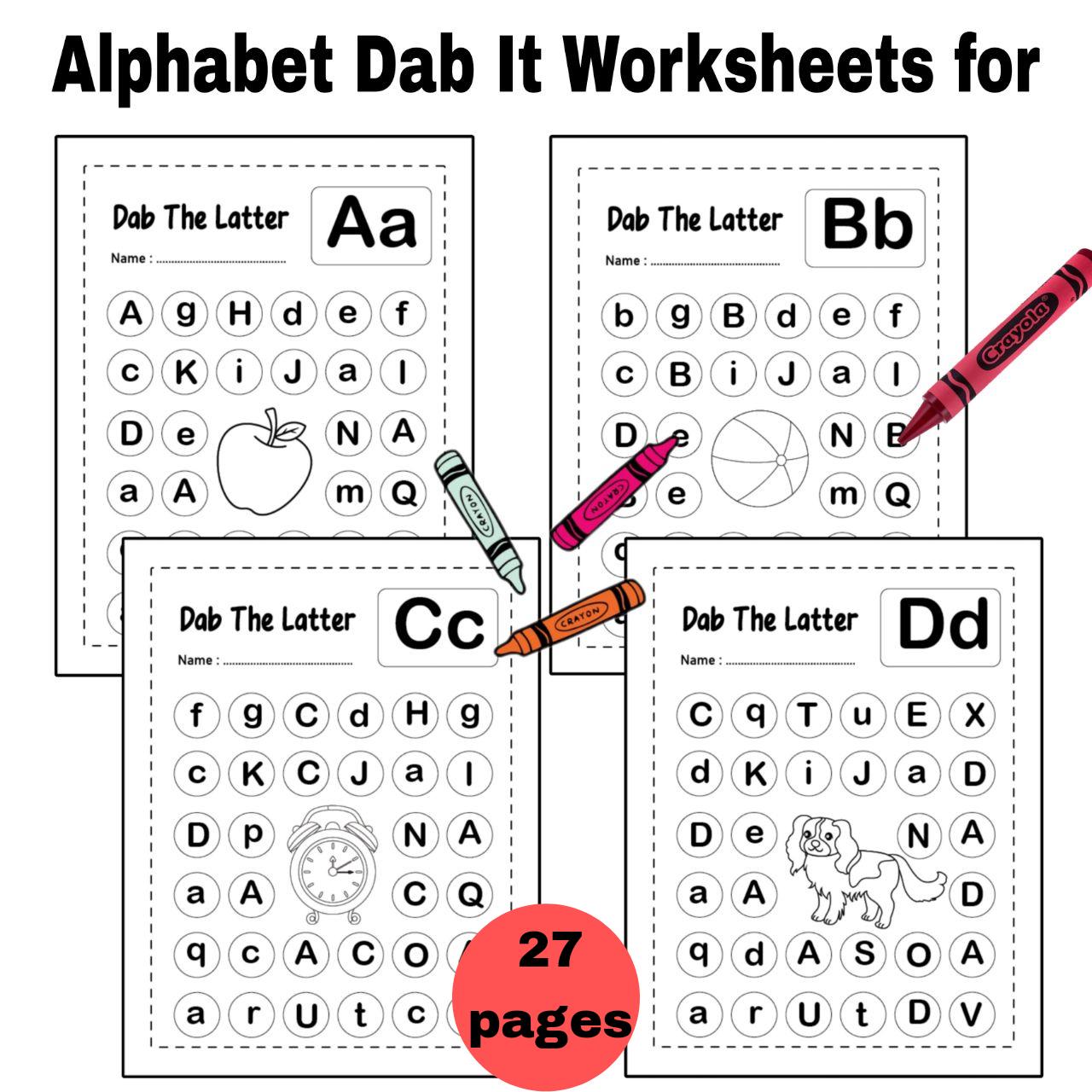 Alphabet Dab It Worksheets for Early Learners - Etsy