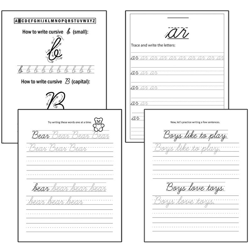 Cursive Handwriting Workbook | Learn American Cursive - Etsy