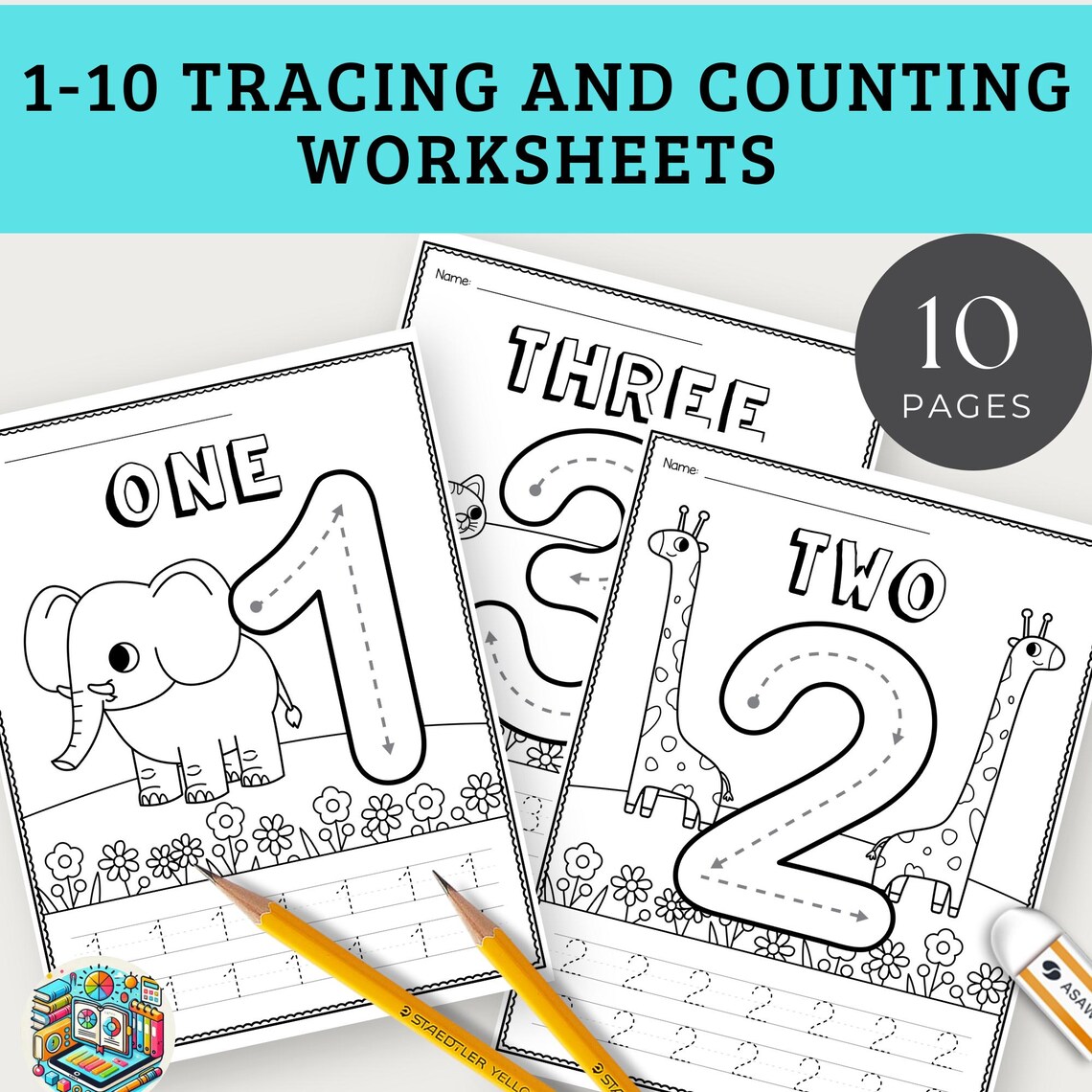 Preschool Numbers 1-10 Tracing and Counting Worksheets | Pre-k and ...