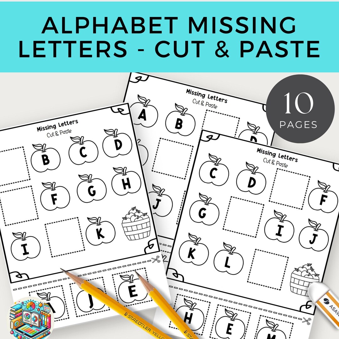 Alphabet Missing Letters - Cut & Paste - Etsy