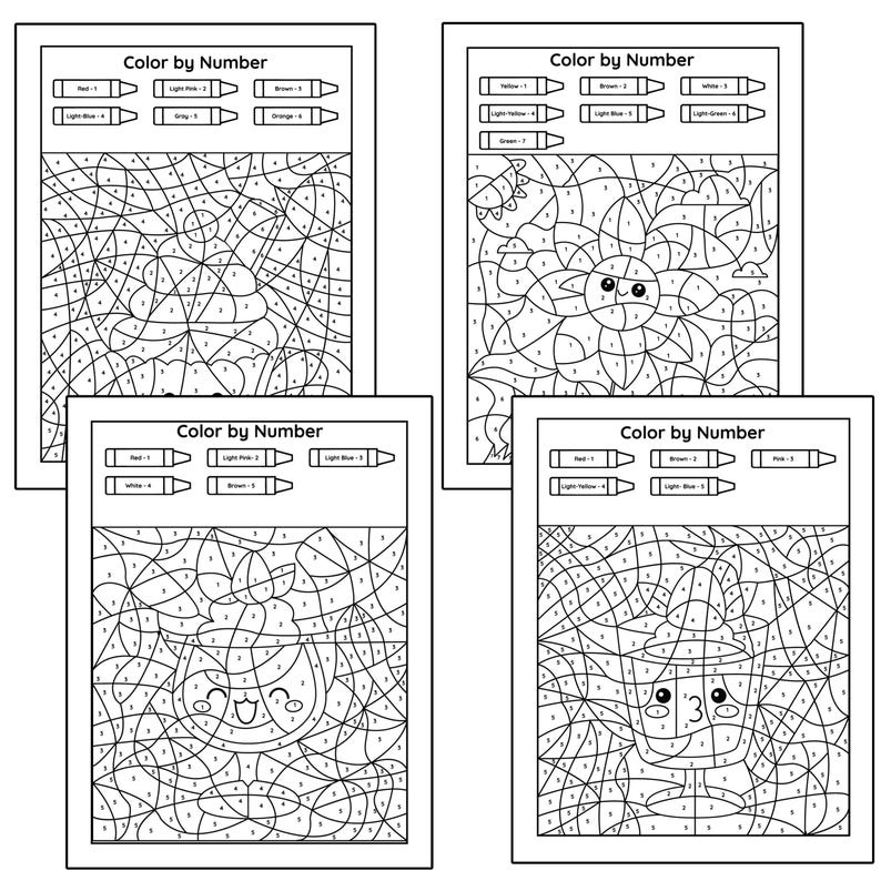 Color by Number Coloring Pages - Etsy