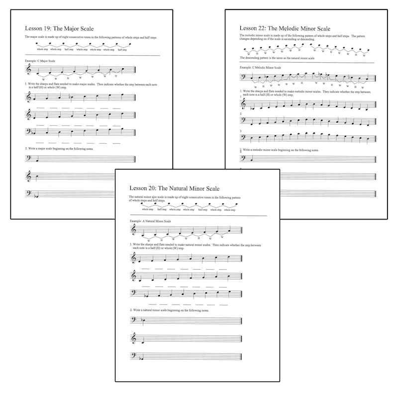 Music Theory Worksheets - 23-page PDF for Beginners and Students - Etsy