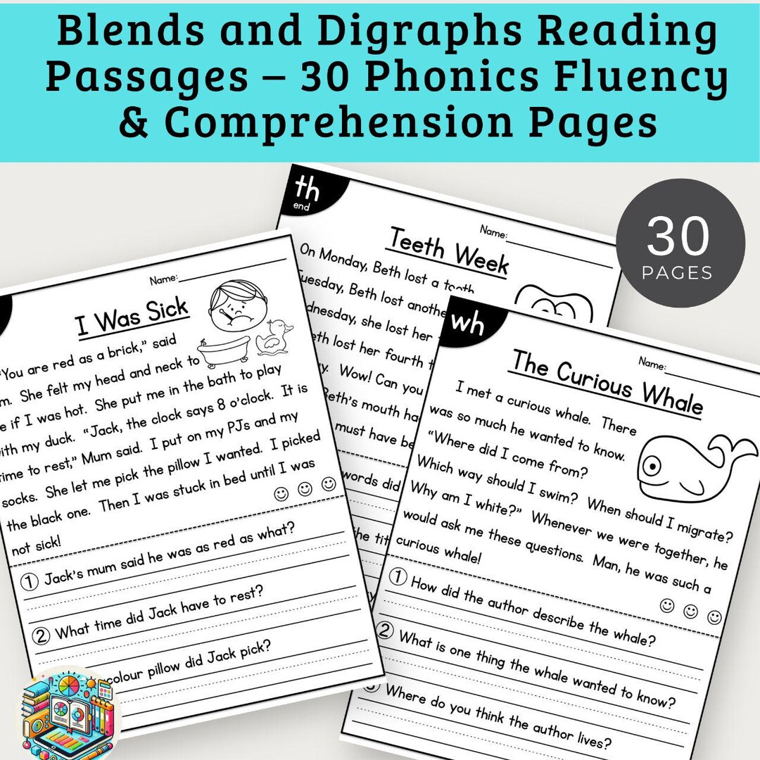 Blends and Digraphs Reading Passages – 30 Phonics Fluency ...