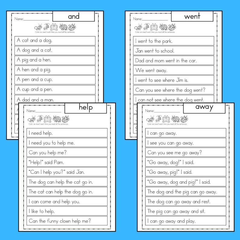 Primer Sight Words Reading Practice – 88 Pages of Fun, Repetitive ...