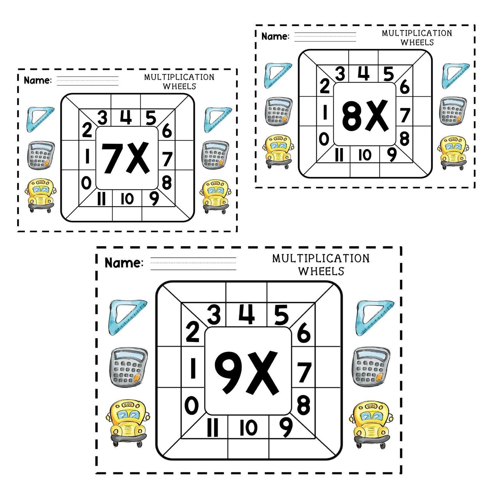Number: Multiplication Wheels - Etsy