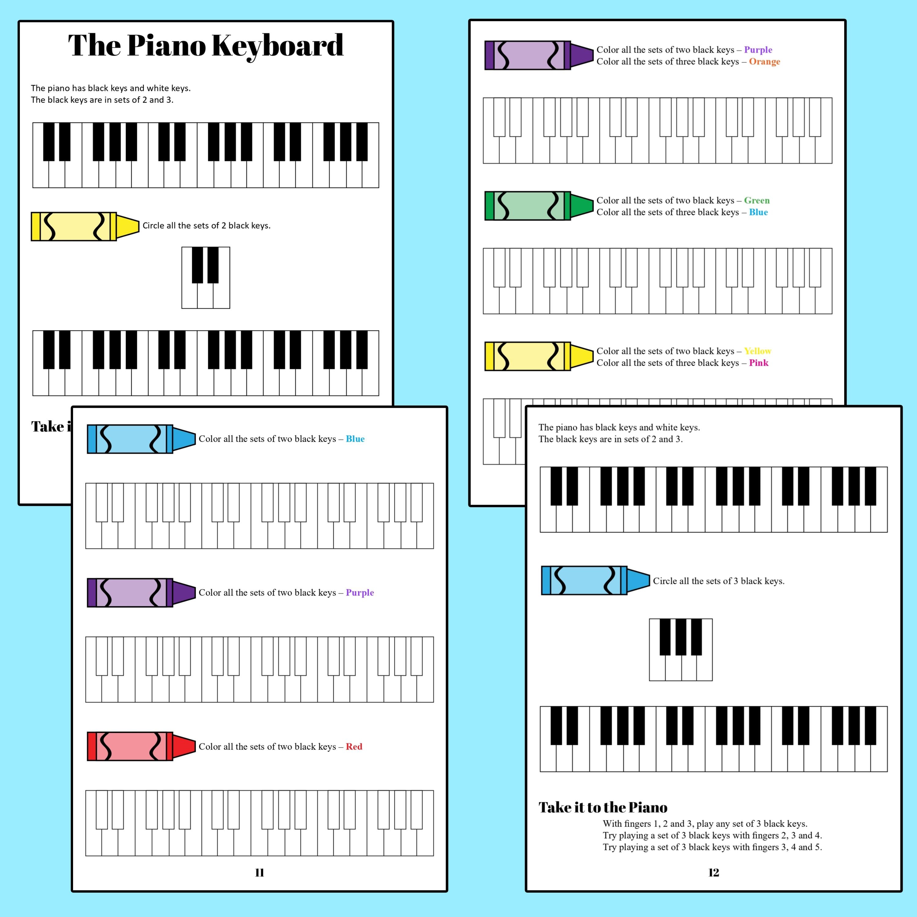 Beginner Piano Worksheets for Kids | Printable Music Activities for ...