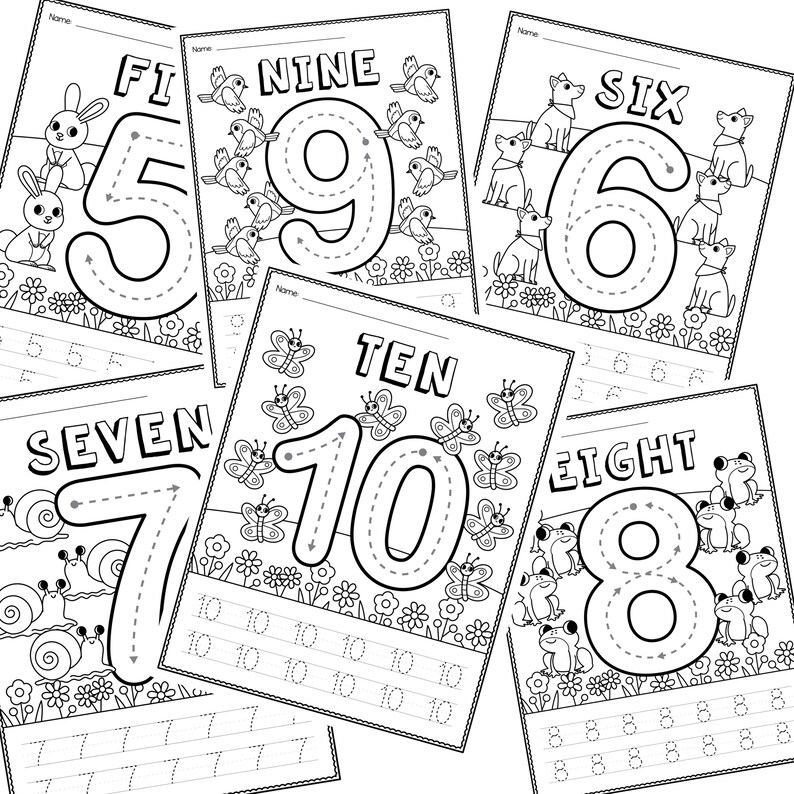 Preschool Numbers 1-10 Tracing and Counting Worksheets | Pre-k and ...