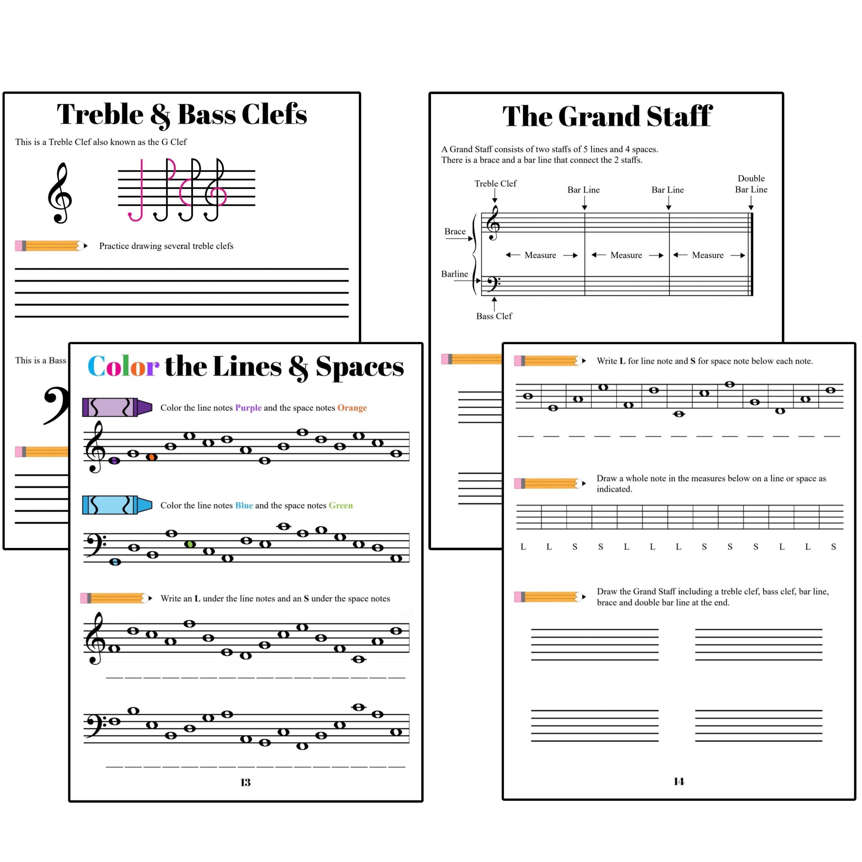 Essential Music Theory Worksheets for Beginners - Etsy