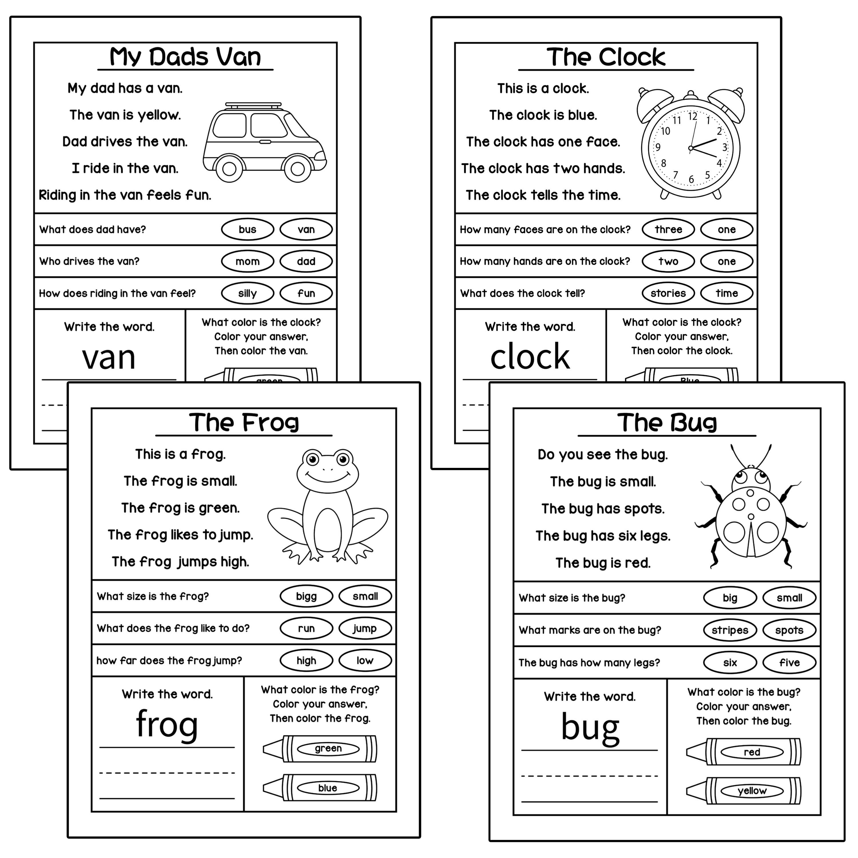 Reading Comprehension Worksheets - Etsy