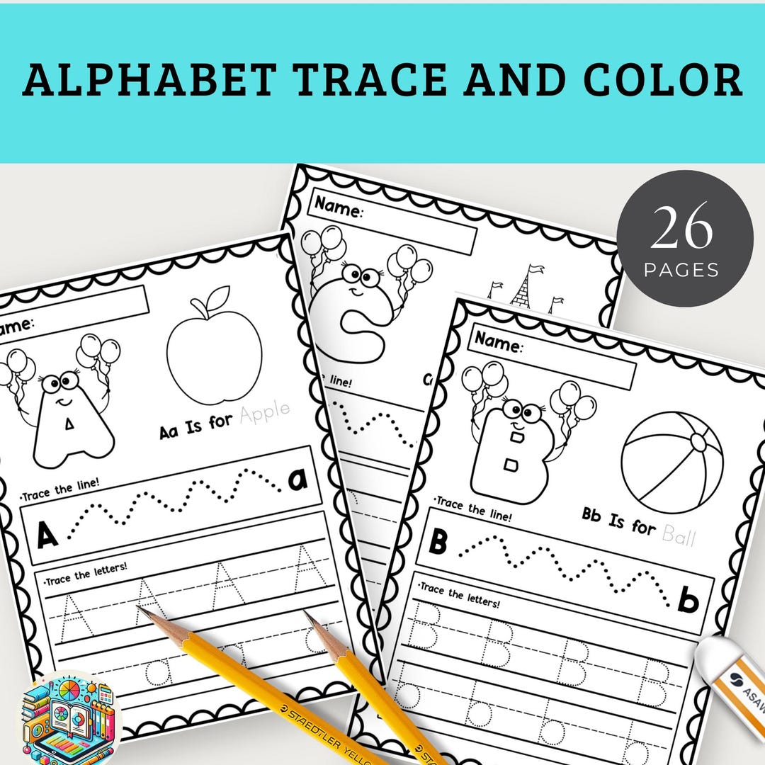Alphabet Trace and Color - Etsy