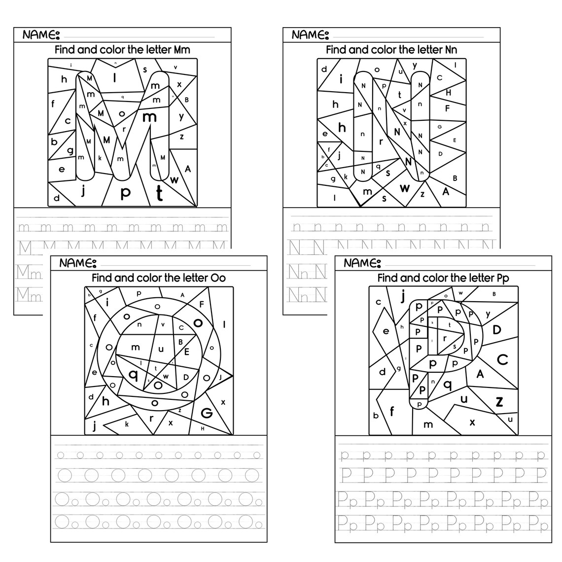 Alphabet Handwriting | Color by Letter - Etsy