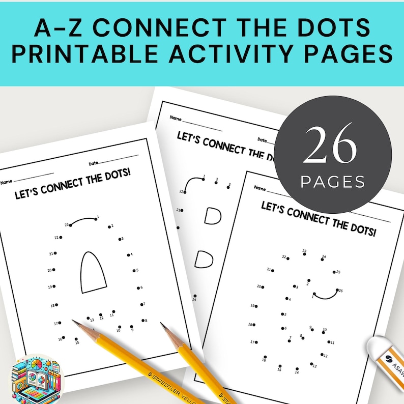 A-Z Connect the Dots Printable Activity Pages - Etsy