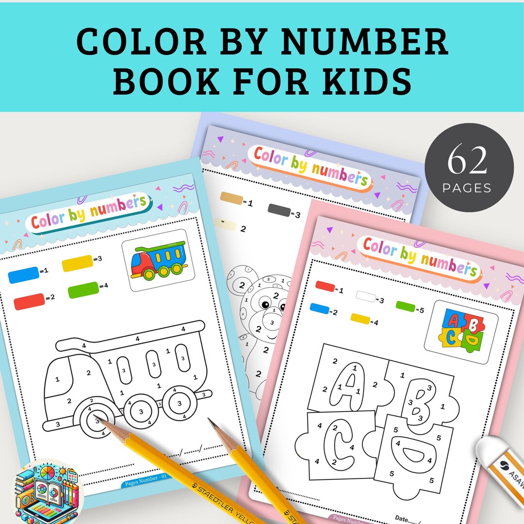 Color by Number Book for Kids - Etsy