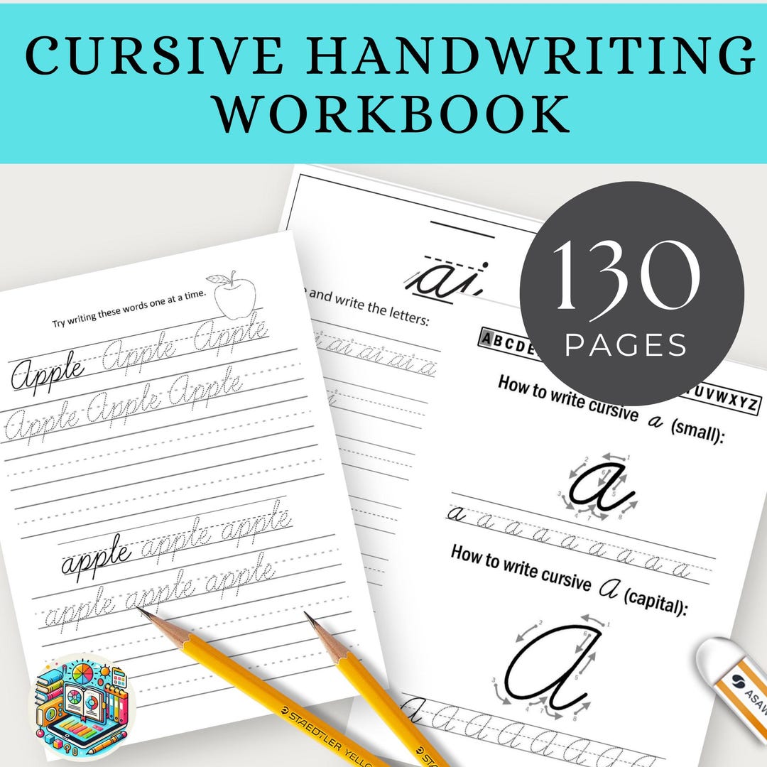Cursive Handwriting Workbook | Learn American Cursive - Etsy
