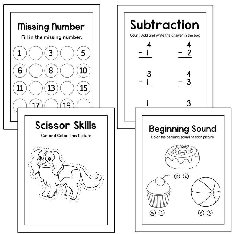 Kindergarten Worksheets Mega Bundle - Etsy