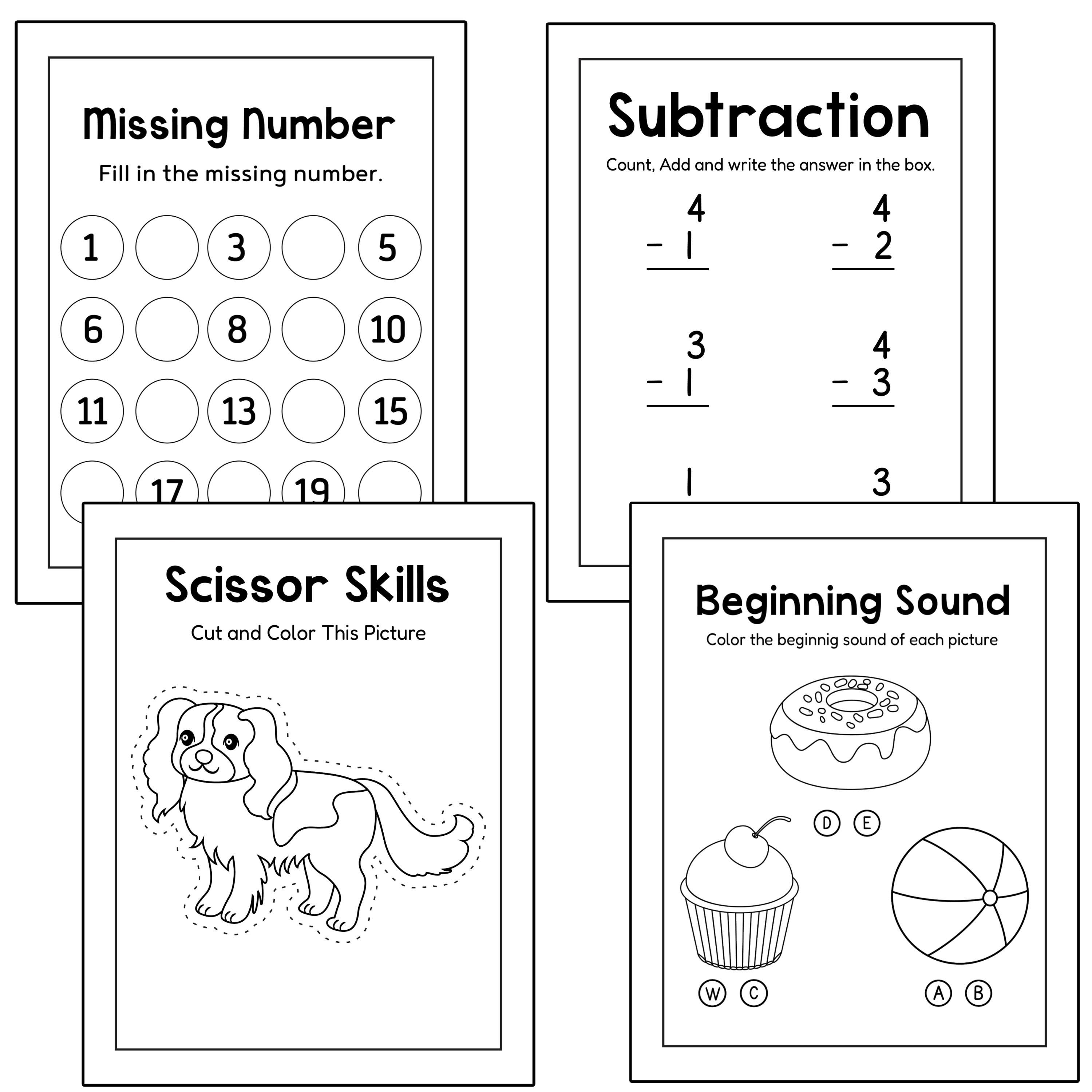 Kindergarten Worksheets Mega Bundle - Etsy