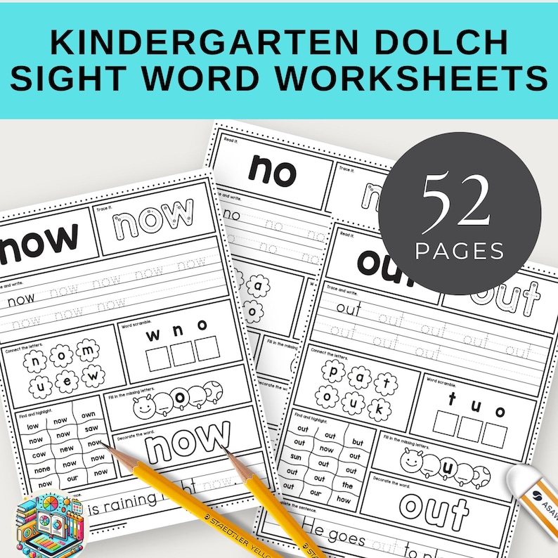 Kindergarten Dolch Sight Word Worksheets - Etsy