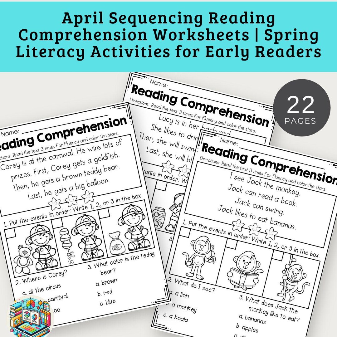 April Sequencing Reading Comprehension Worksheets | Spring Literacy ...