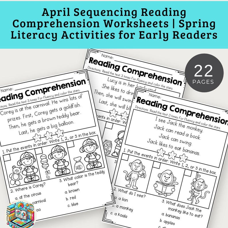 April Sequencing Reading Comprehension Worksheets | Spring Literacy ...