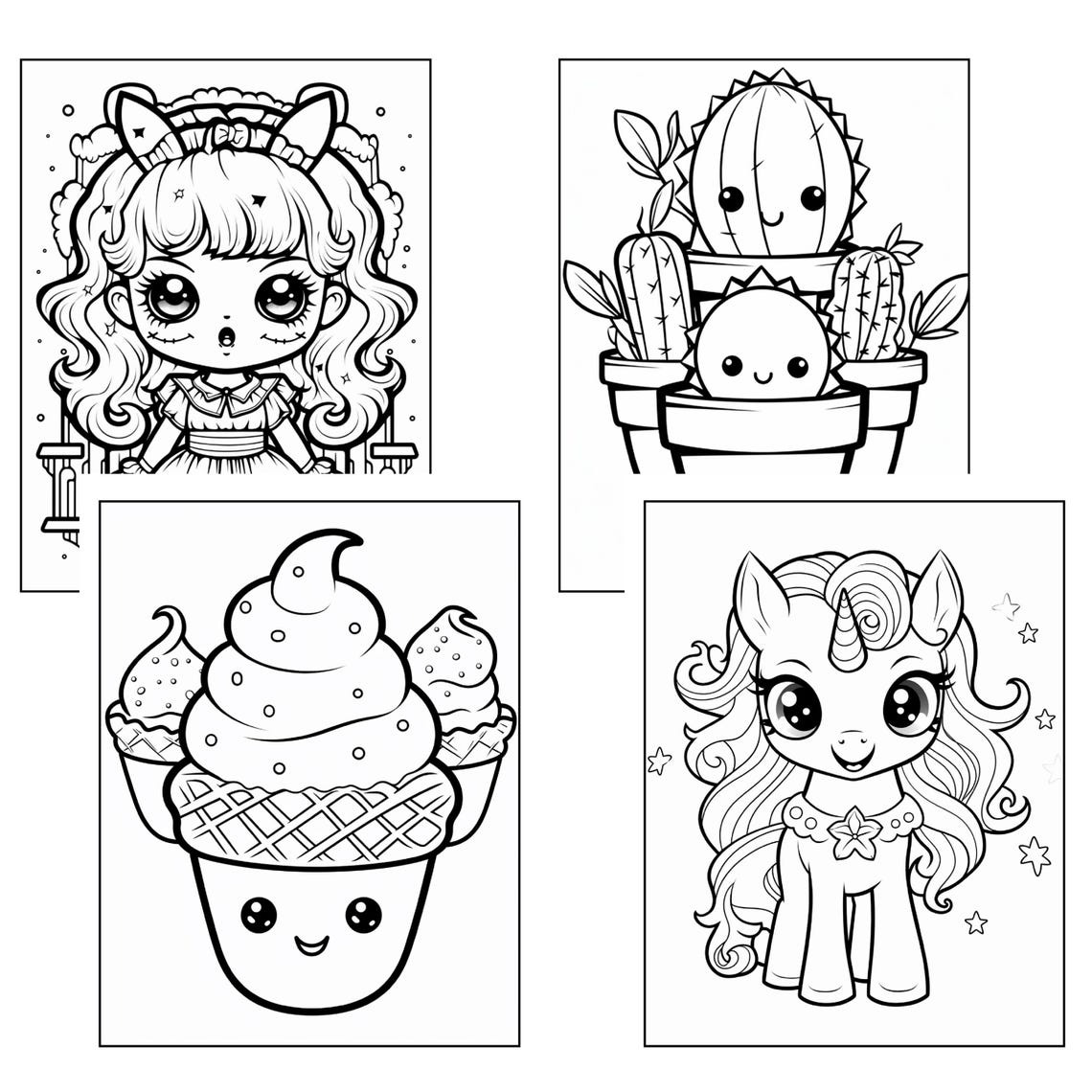 Cute Kawaii Coloring Pages for Kids | Fun Printable PDF for Kids ...