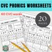 CVC Phonics Worksheets – Early Literacy Skills Practice for Kids - Etsy