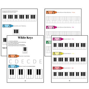 Beginner Piano Adventures: Worksheets for Kids - Etsy
