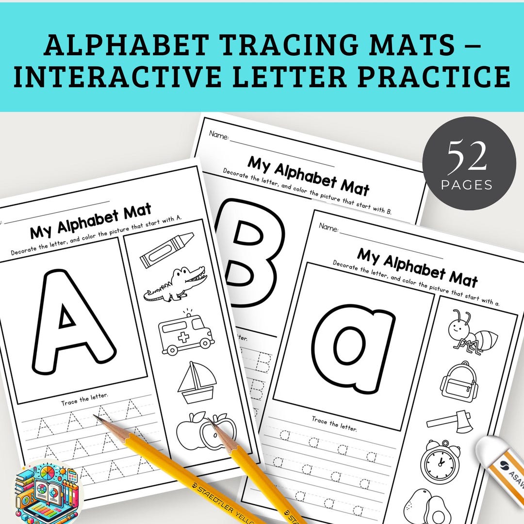 Alphabet Tracing Mats – Interactive Letter Practice - Etsy