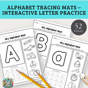 Alphabet Tracing Mats – Interactive Letter Practice - Etsy