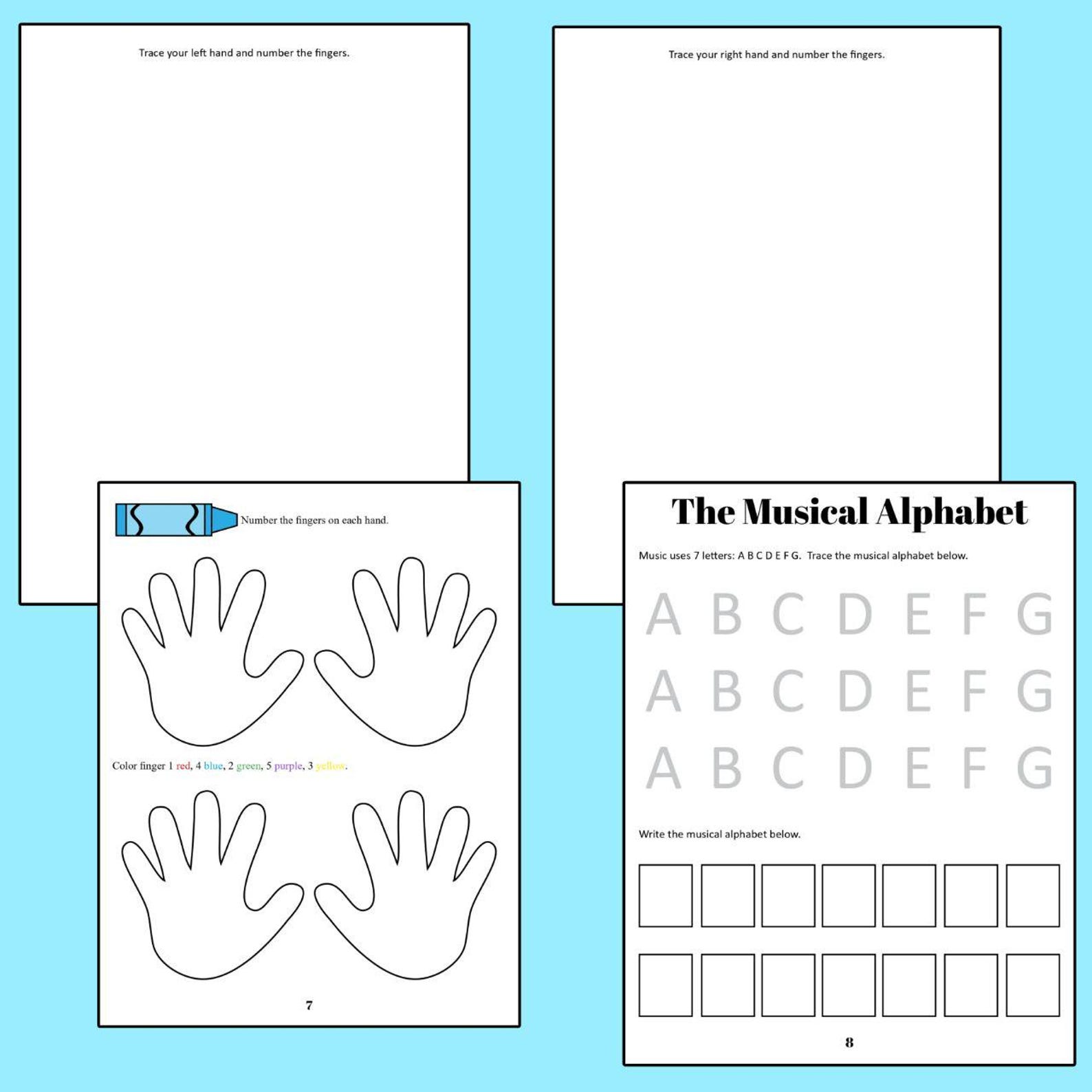 Beginner Piano Adventures: Worksheets for Kids - Etsy