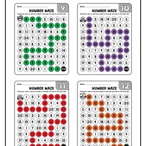 Count and Color Number Mazes 1 to 20 - Etsy