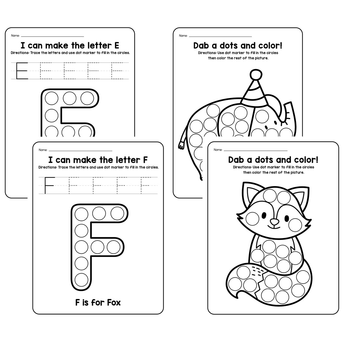 Alphabet Animals | Dot Marker Worksheets (A-Z) - Etsy