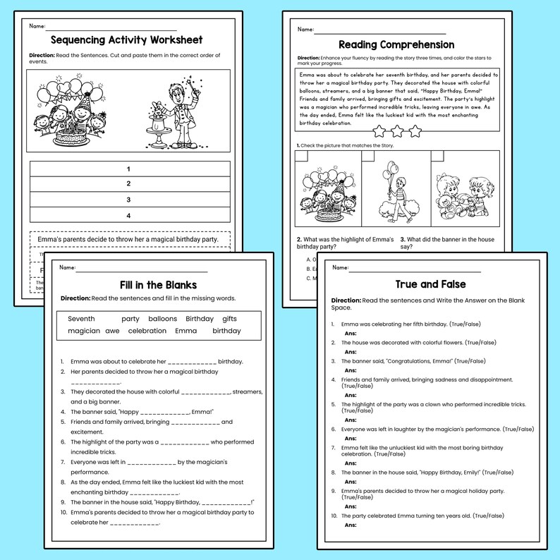 1st Grade Reading Comprehension Passages – Printable Literacy ...