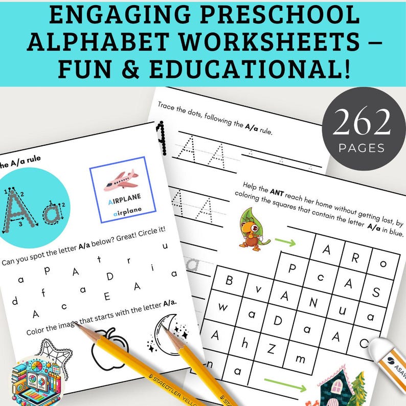 Engaging Preschool Alphabet Worksheets – Fun & Educational! - Etsy