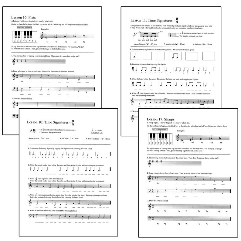 Music Theory Worksheets - 23-page PDF for Beginners and Students - Etsy