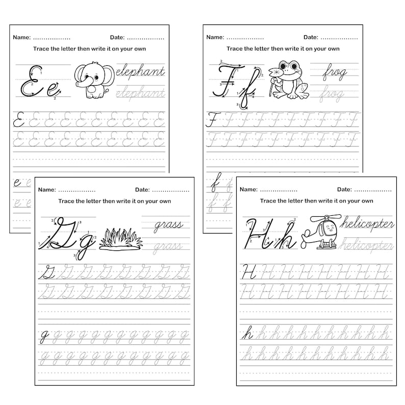 Master Cursive Writing With Engaging Alphabet Practice Sheets! - Etsy