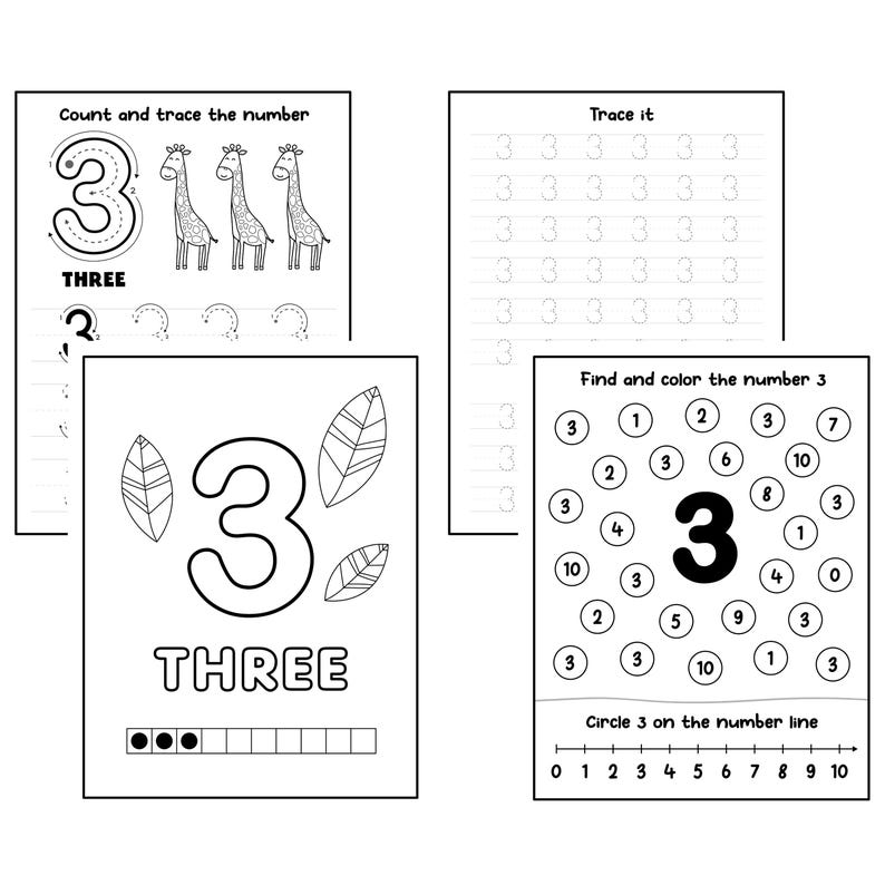 Fun Number Worksheets for Early Learners: Preschool to 2nd Grade - Etsy