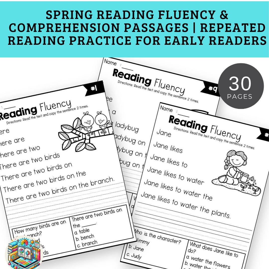 Spring Reading Fluency & Comprehension Passages | Repeated Reading ...