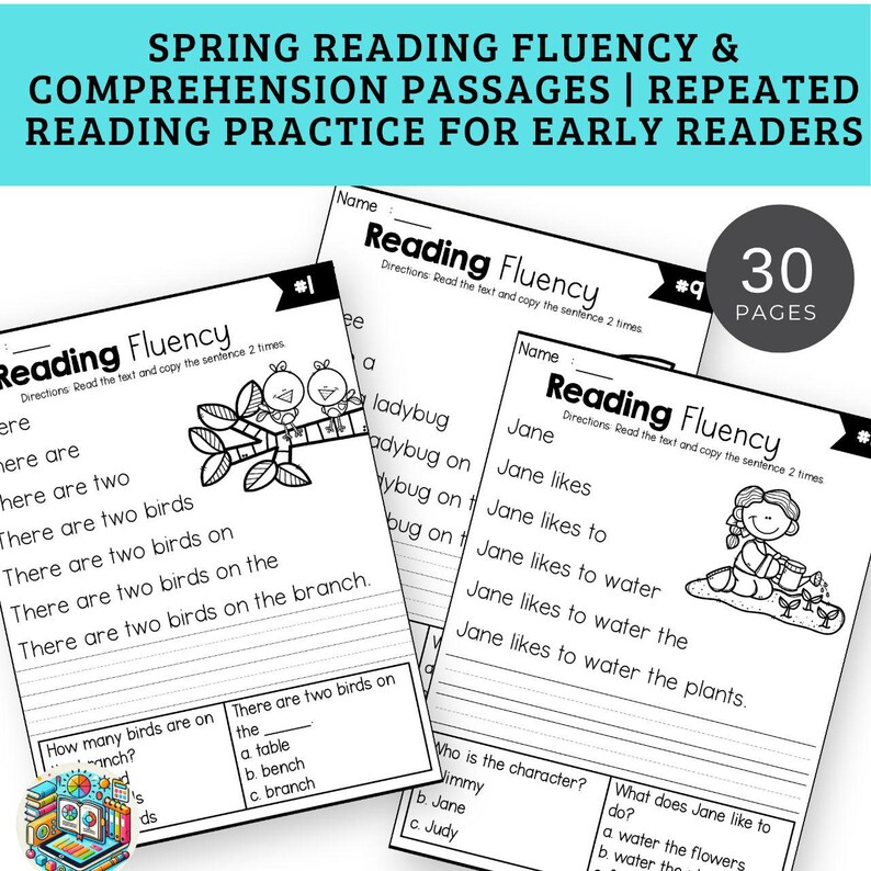 Spring Reading Fluency & Comprehension Passages | Repeated Reading ...