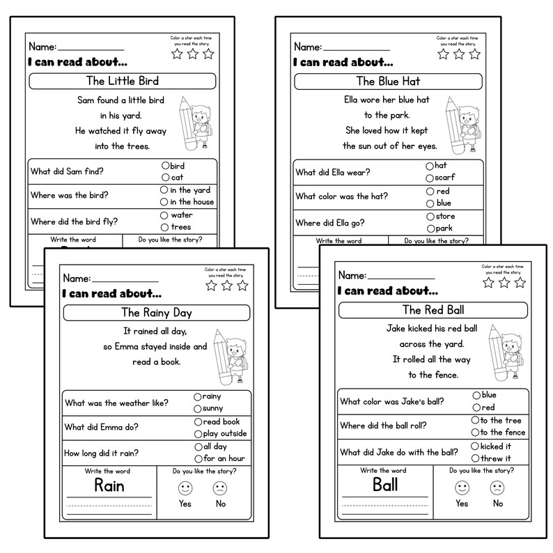 Interactive Reading Comprehension Worksheets - Etsy