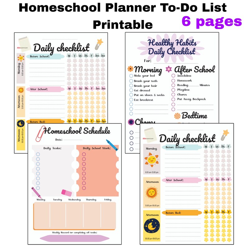 Homeschool Planner To-do List Printable - Etsy