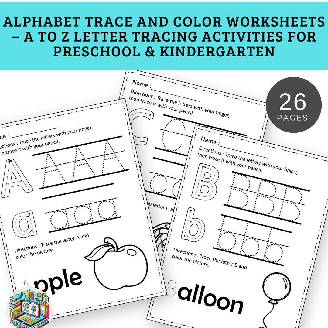 Alphabet Trace and Color Worksheets – A to Z Letter Tracing Activities ...