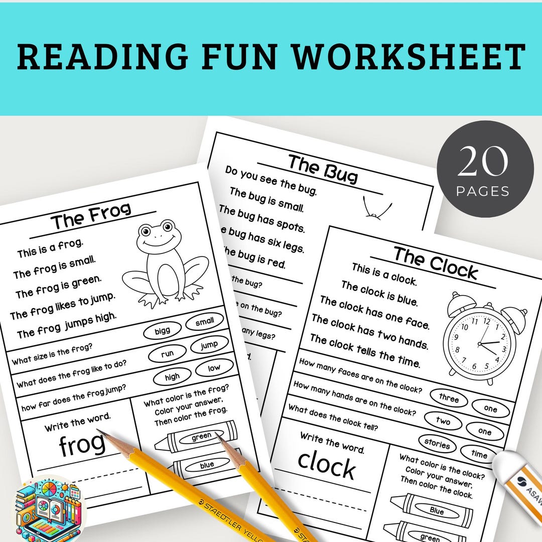 Reading Comprehension Worksheets - Etsy