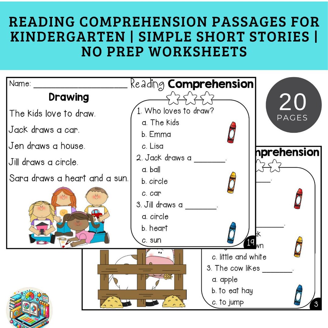 Reading Comprehension Passages for Kindergarten | Simple Short Stories ...