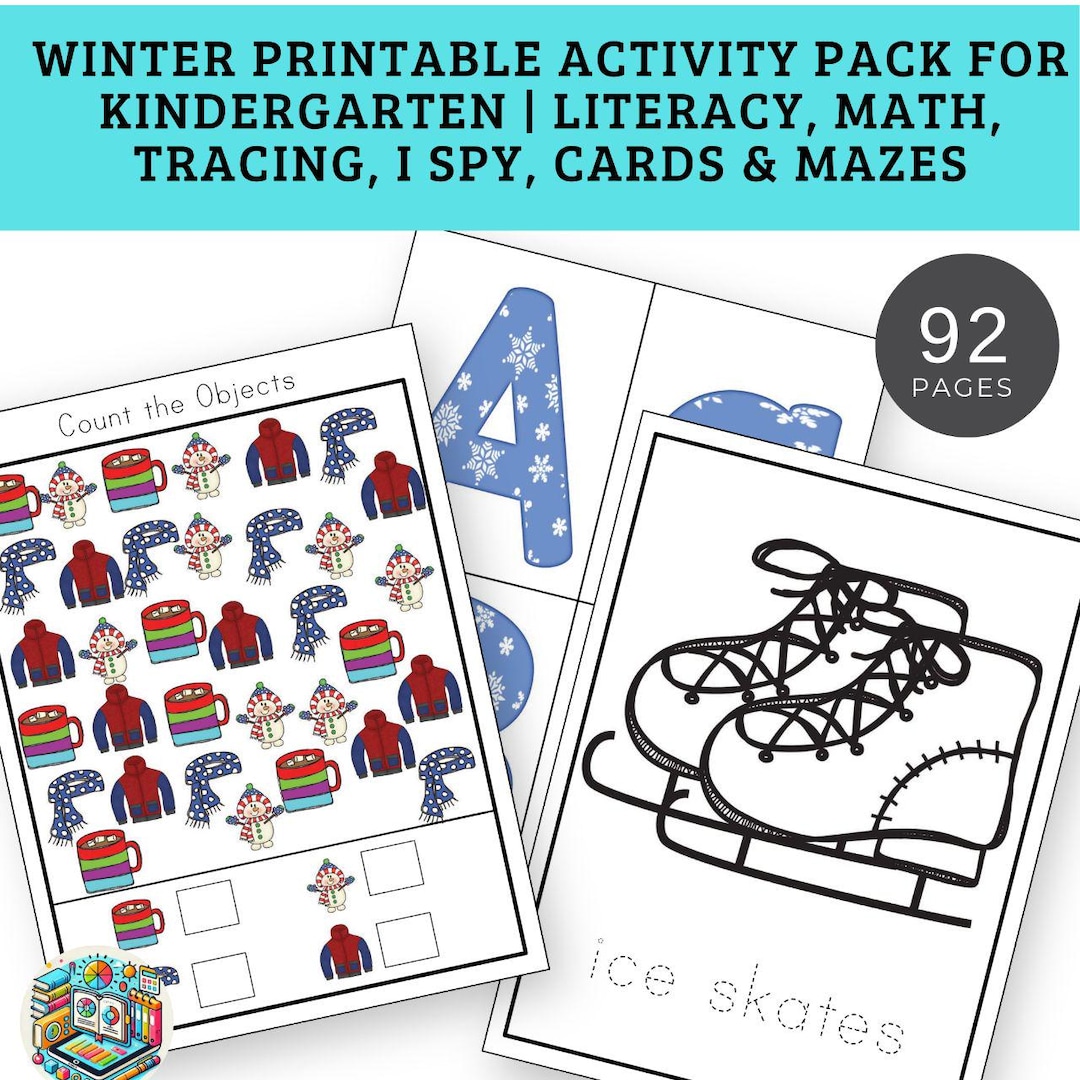 Winter Printable Activity Pack for Kindergarten | Literacy, Math ...
