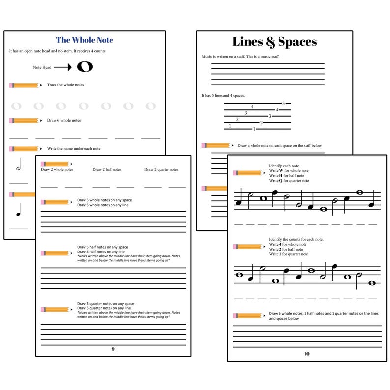 Essential Music Theory Worksheets for Beginners - Etsy