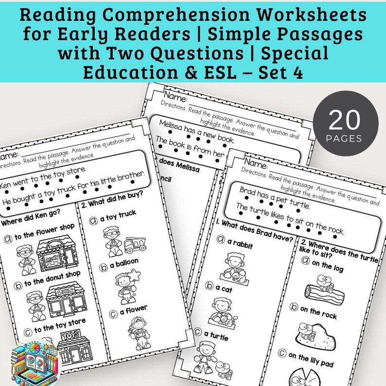 Reading Comprehension Worksheets for Early Readers | Simple Passages ...