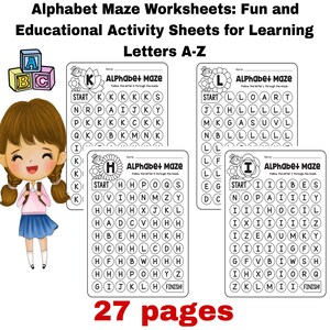 Alphabet Maze Worksheets: Fun and Educational Activity Sheets for ...