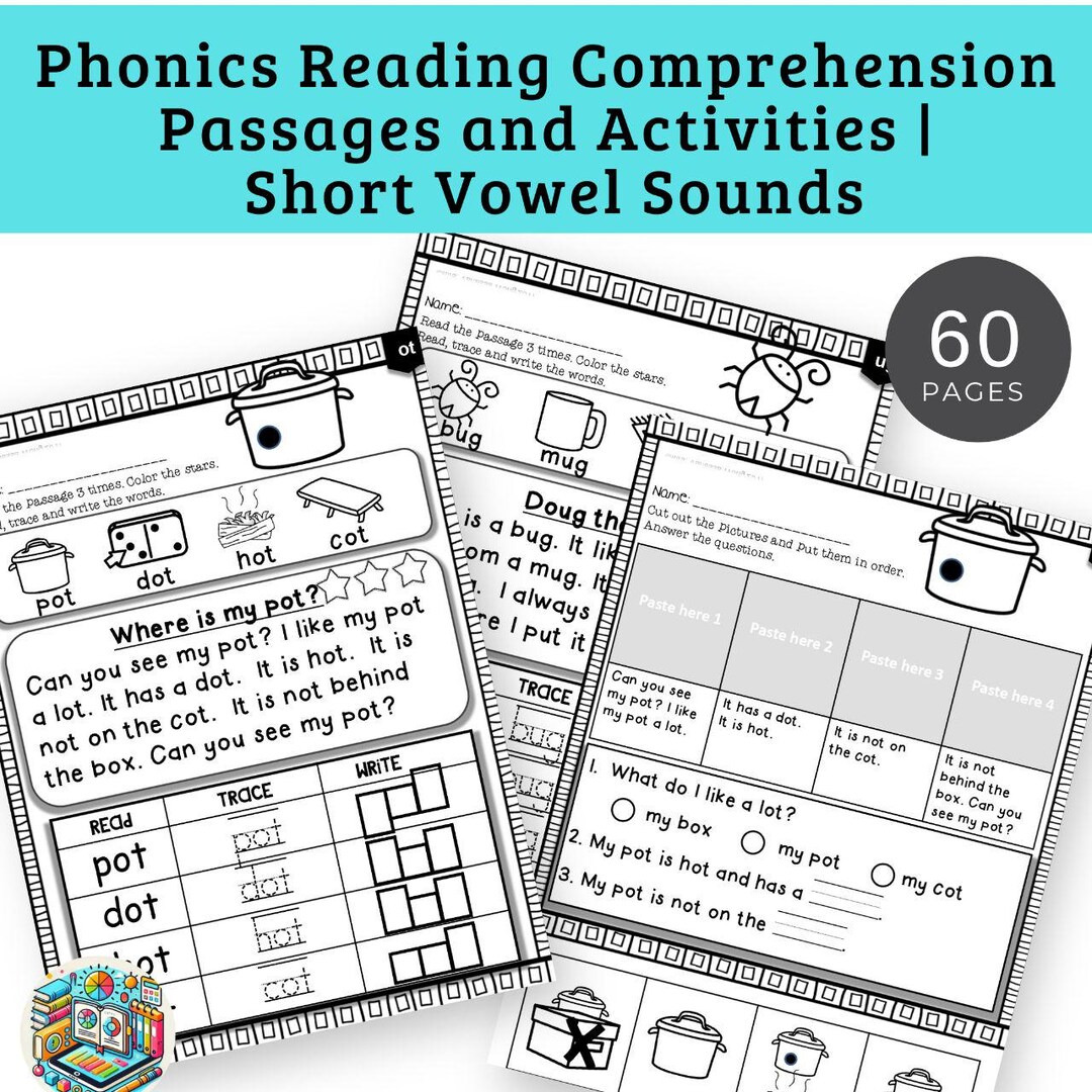Phonics Reading Comprehension Passages and Activities | Vowel Sounds ...