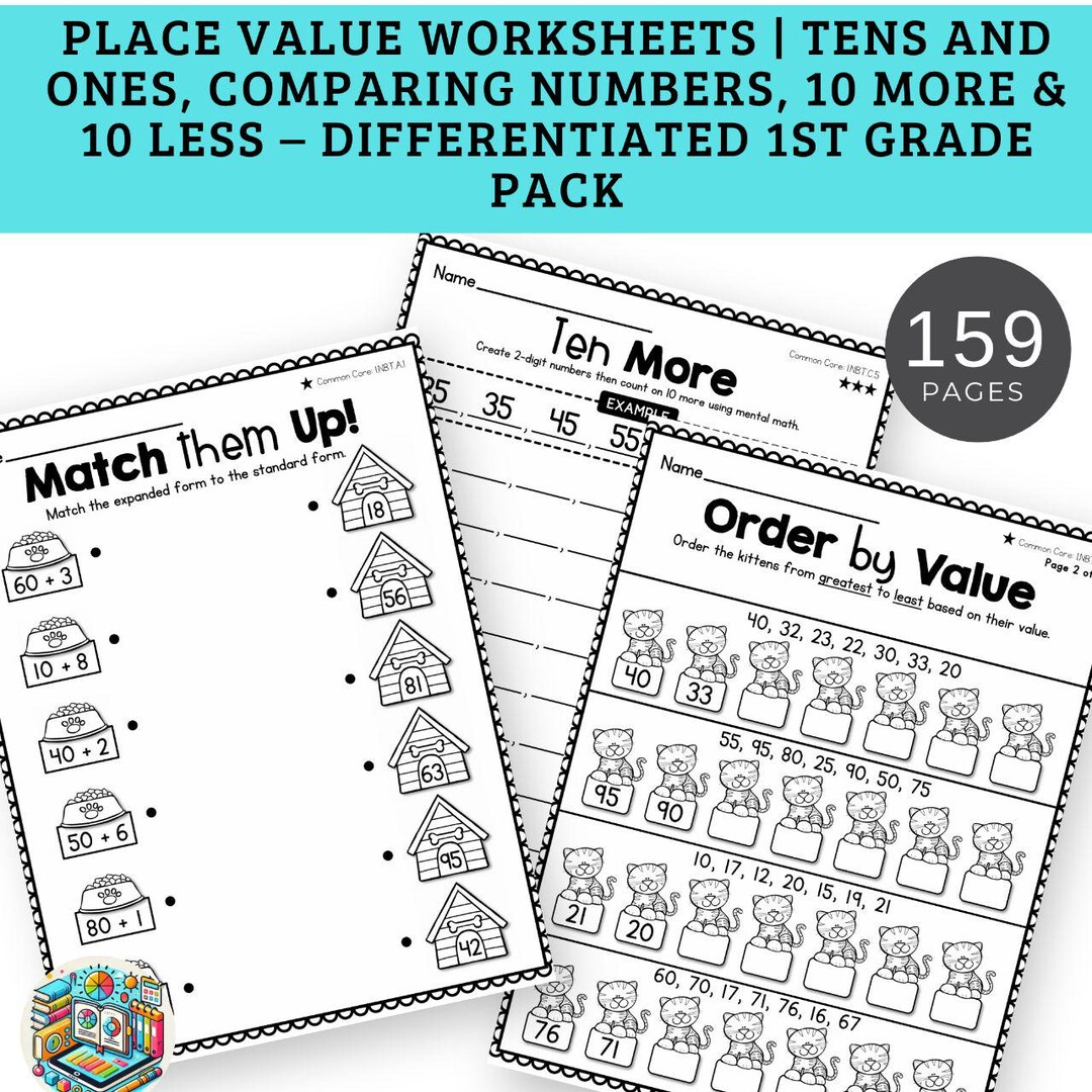Place Value Worksheets | Tens and Ones, Comparing Numbers, 10 More & 10 ...
