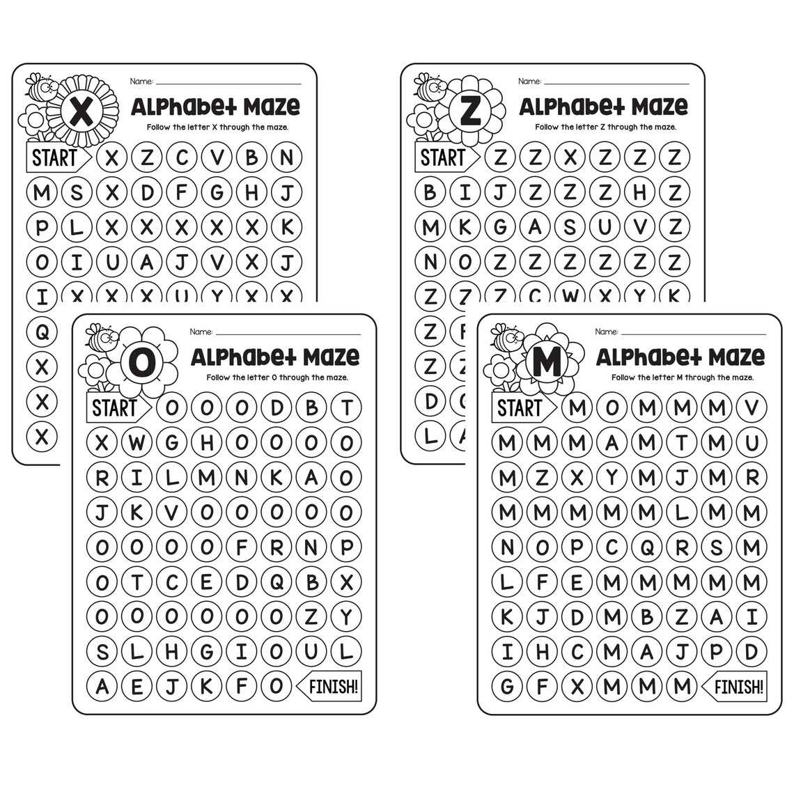 Alphabet Maze Worksheets: Fun and Educational Activity Sheets for ...